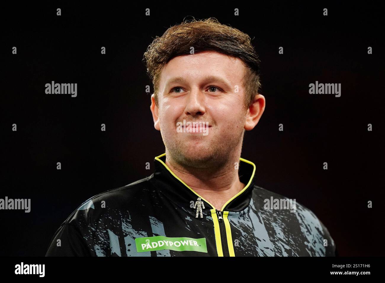 Callan Rydz during their quarter final match against Michael van Gerwen ...