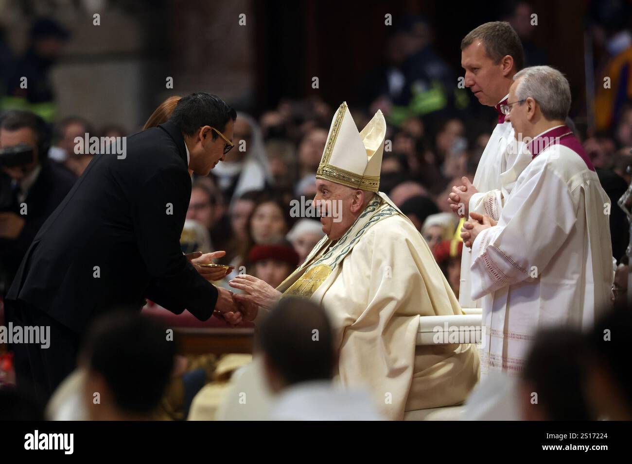 Vatican City, Italy 01.01.2025 : Pope Francis celebrates Holy Mass on ...