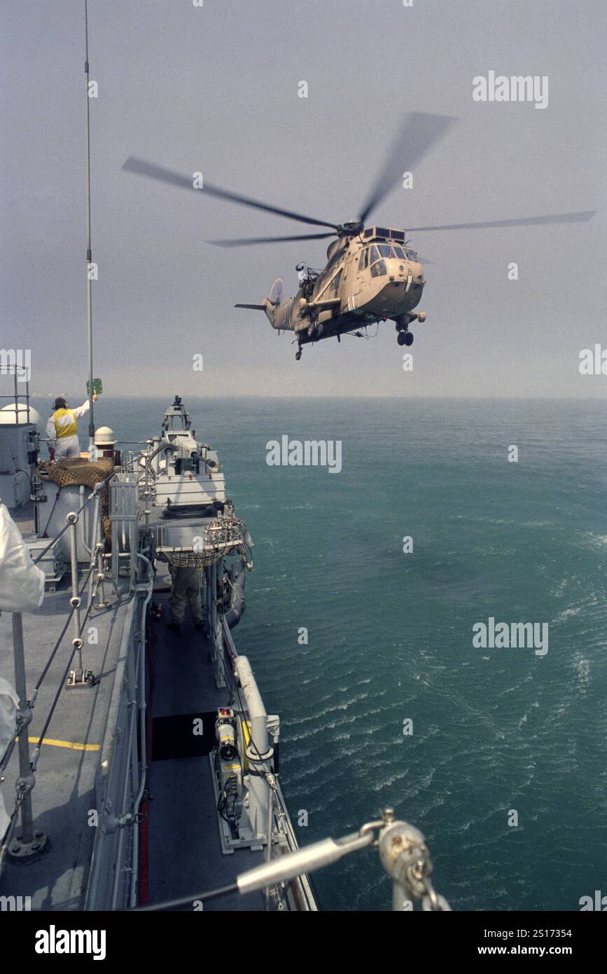 First Gulf War: 20th March 1991 An aircraft handling officer guides an ...