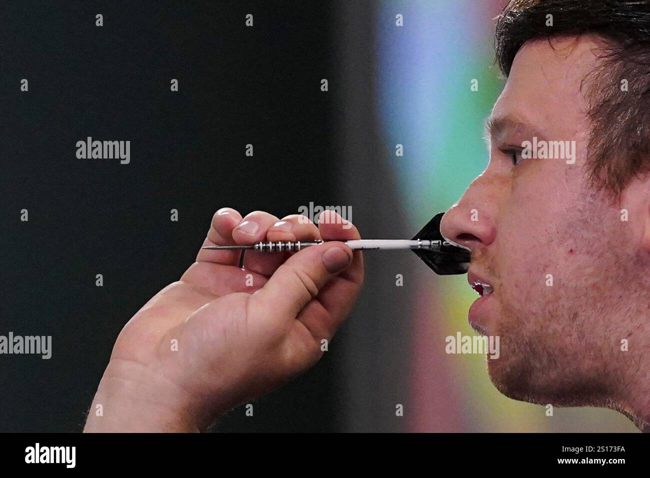 Callan Rydz of England in action during his quarter final match against ...