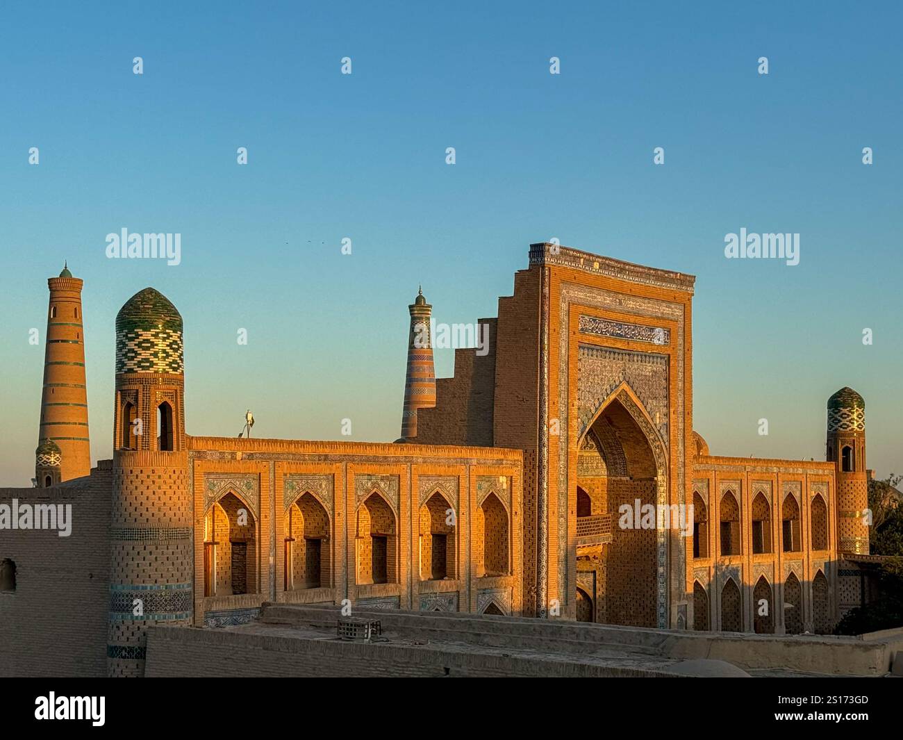 Historic Khiva Architecture At Sunset Ancient Uzbekistan Heritage Stock