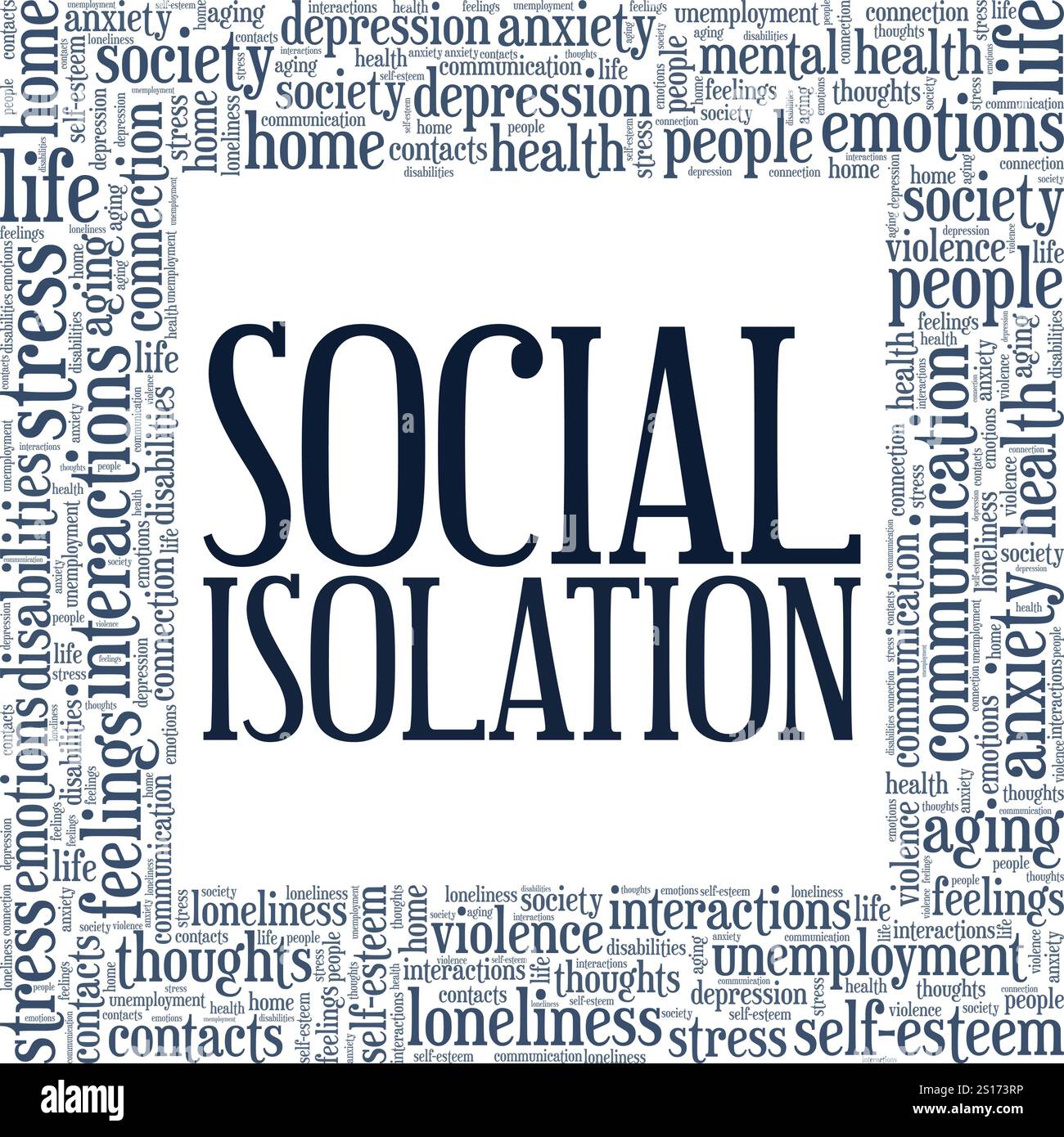 Social Isolation word cloud conceptual design isolated on white ...
