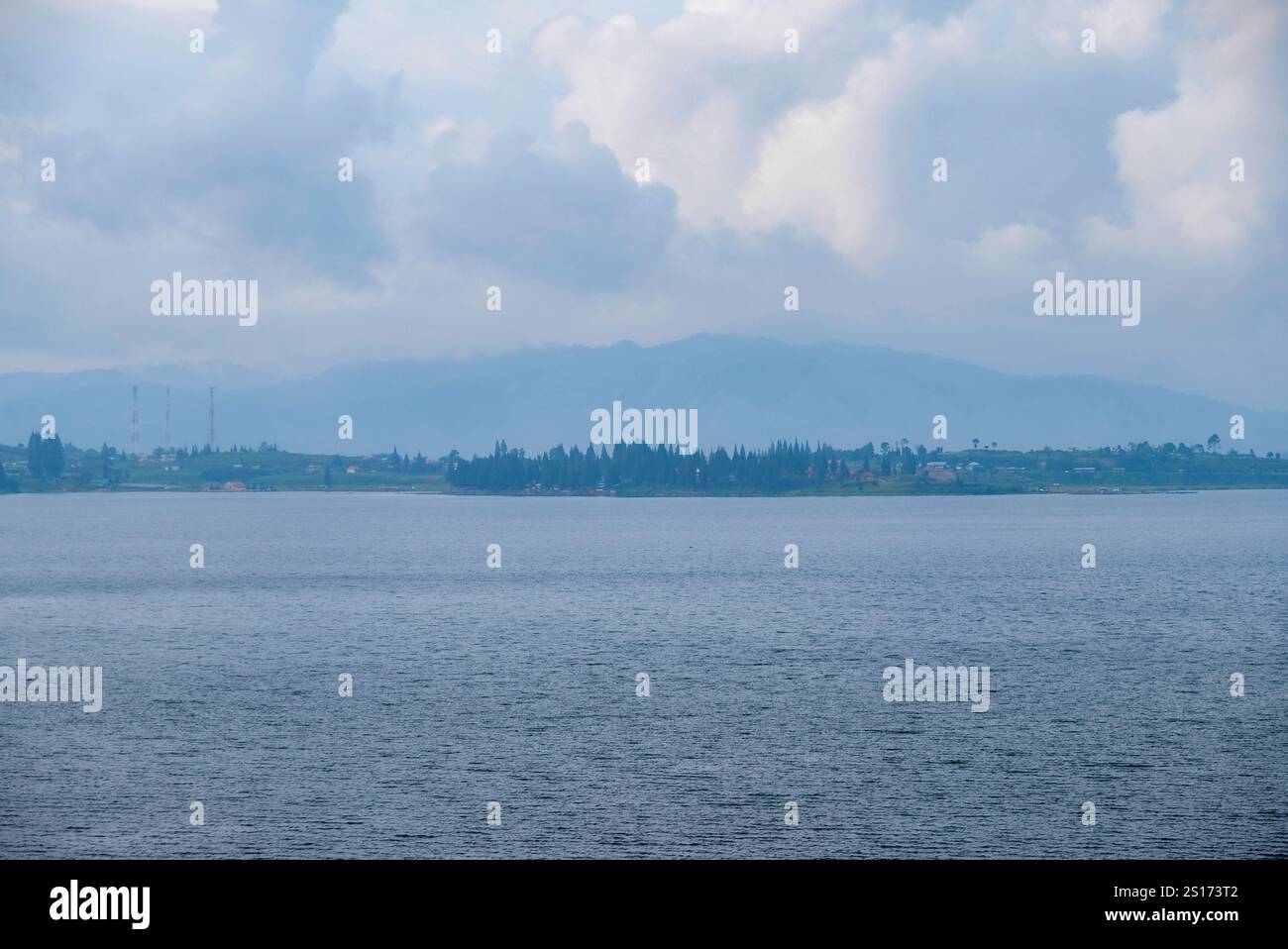 Beautiful landscape view of Diatas Lake, Solok Regency, West Sumatera ...