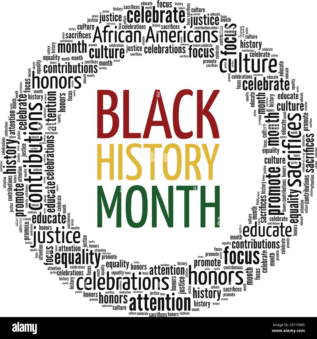 Black History Month word cloud conceptual design isolated on white ...
