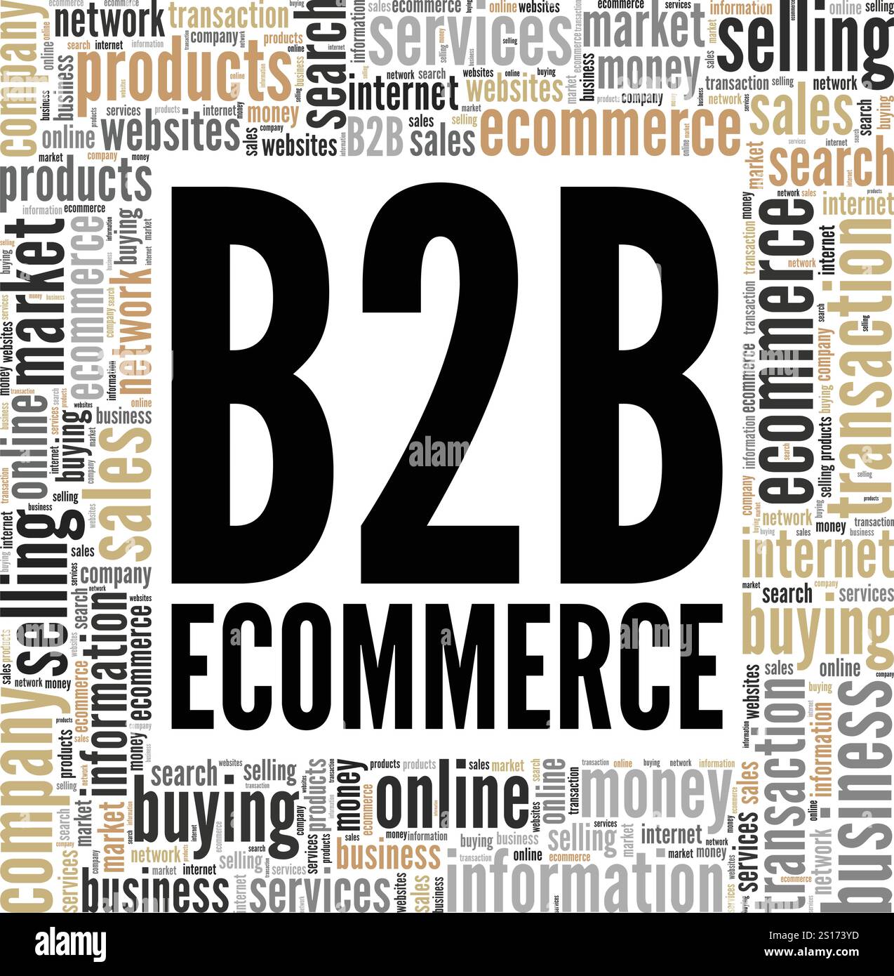 B2B e-commerce: business-to-business electronic commerce word cloud ...