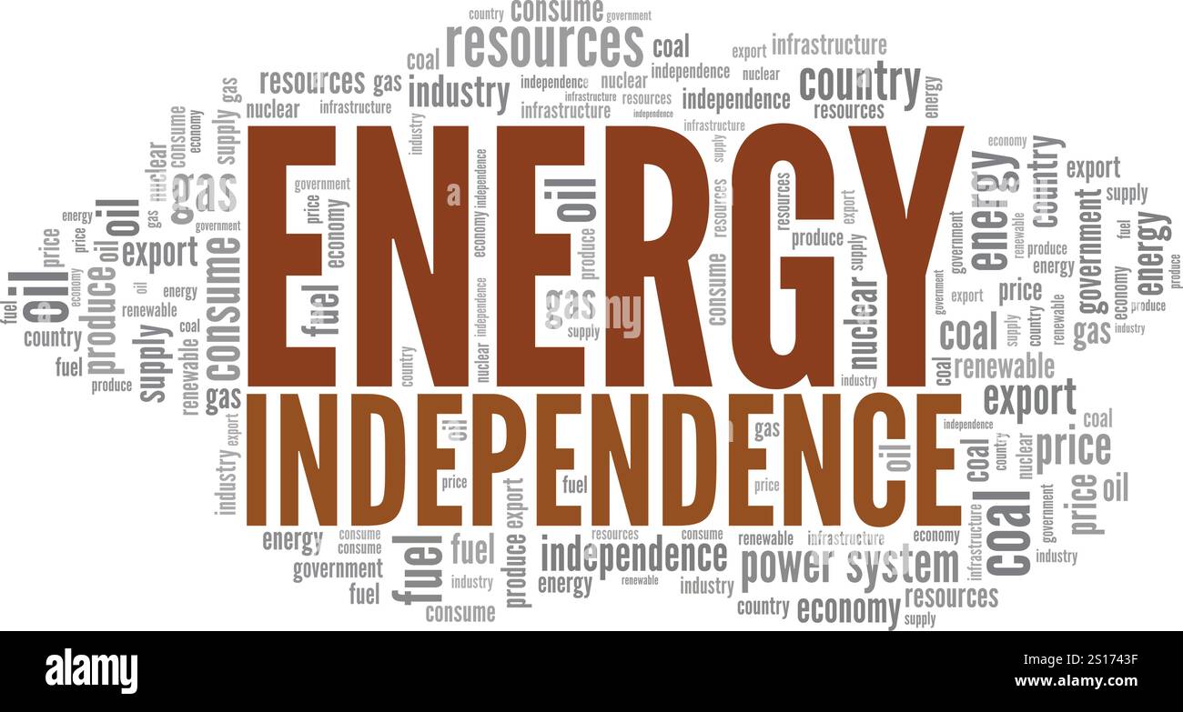 Energy Independence word cloud conceptual design isolated on white ...