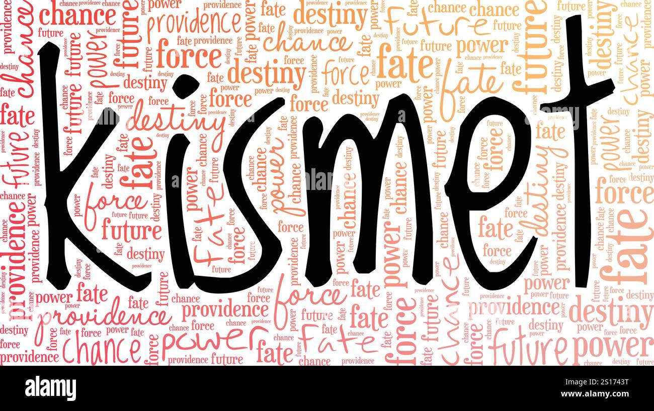 Kismet word cloud conceptual design isolated on white background Stock ...