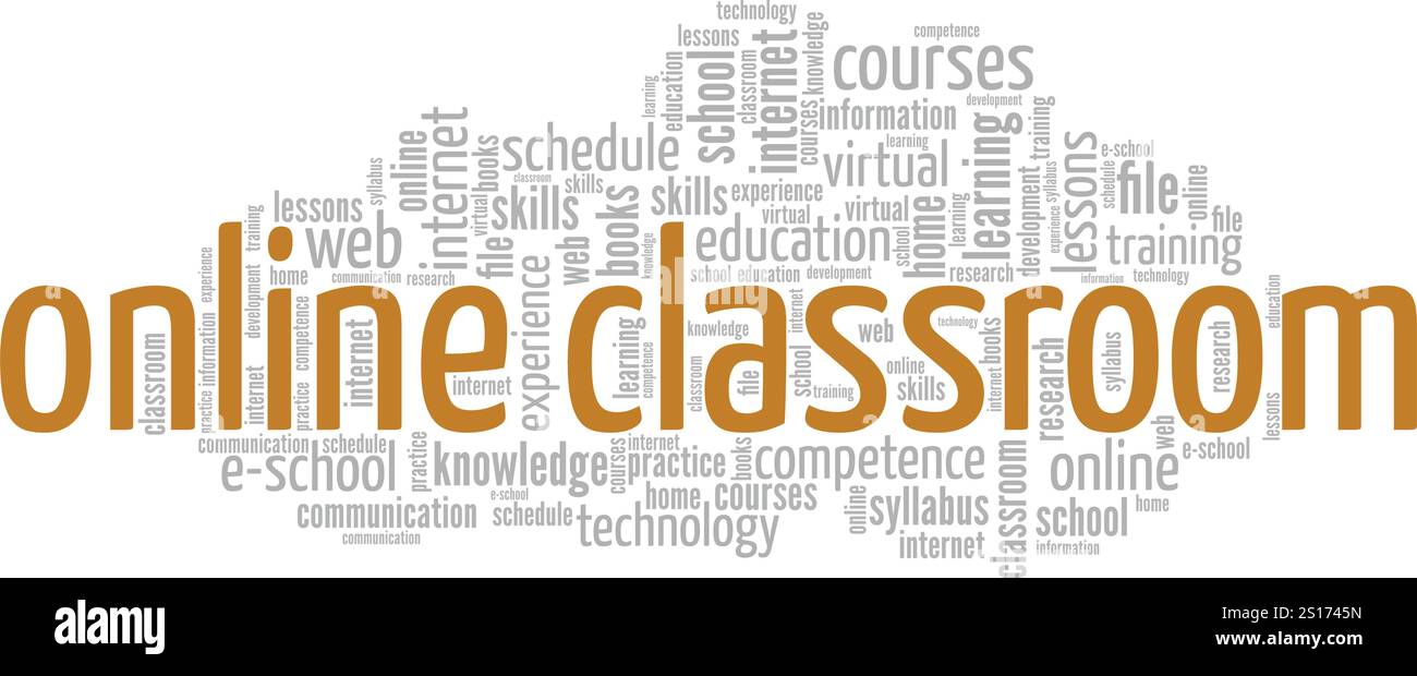 Online Classroom word cloud conceptual design isolated on white ...