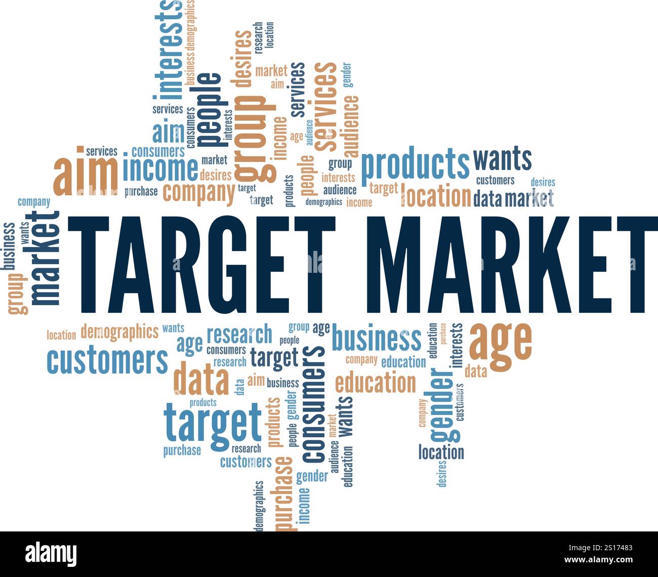 Target Market word cloud conceptual design isolated on white background ...