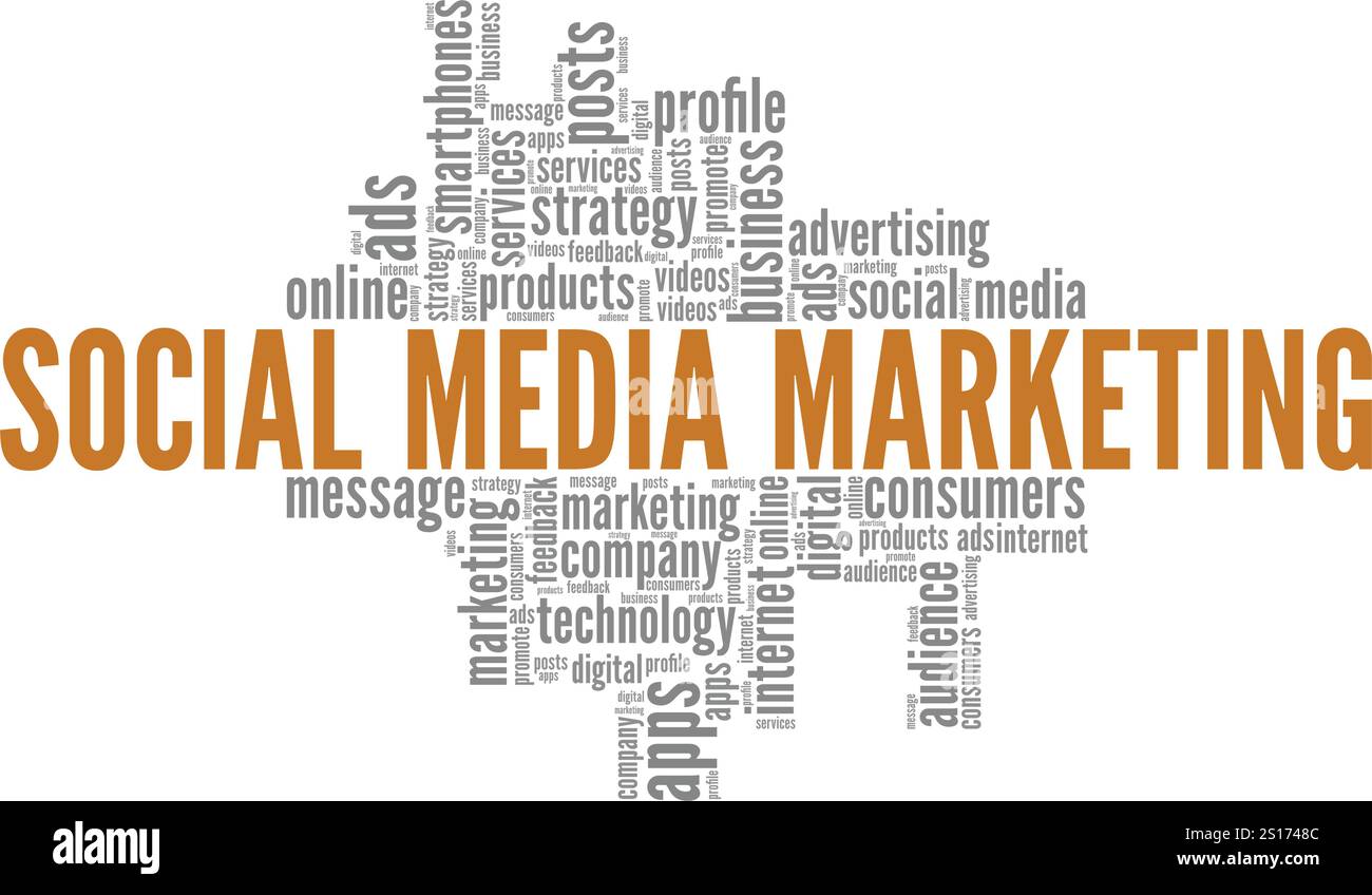 Social Media Marketing word cloud conceptual design isolated on white ...