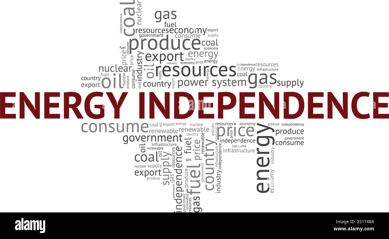 Energy Independence word cloud conceptual design isolated on white ...