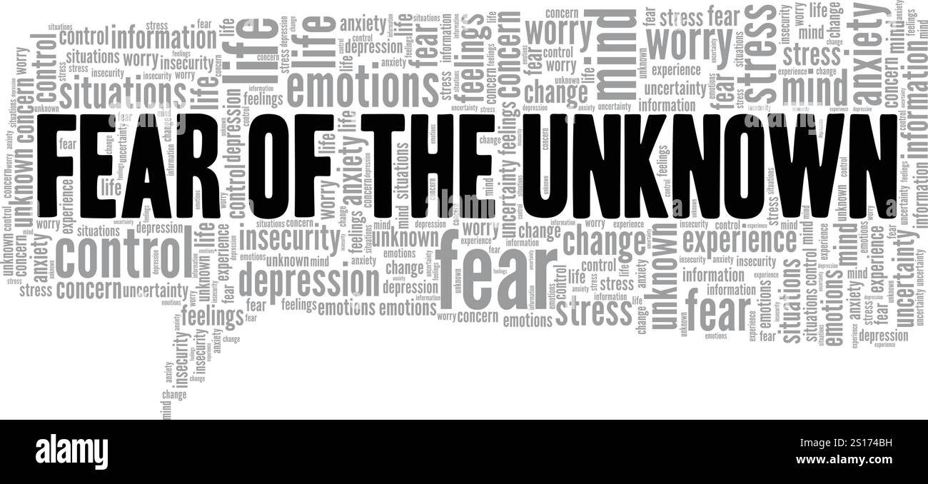 Fear of the Unknown word cloud conceptual design isolated on white ...