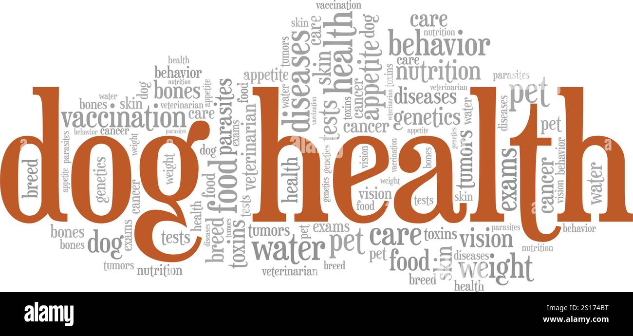 Dog Health word cloud conceptual design isolated on white background ...