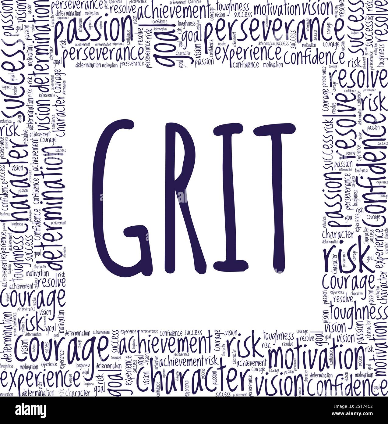 Grit word cloud conceptual design isolated on white background Stock ...