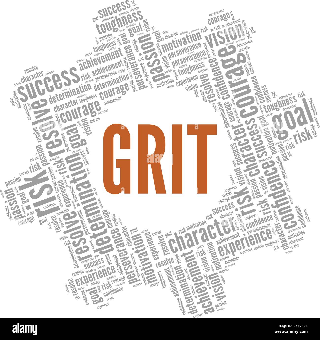 Grit word cloud conceptual design isolated on white background Stock ...
