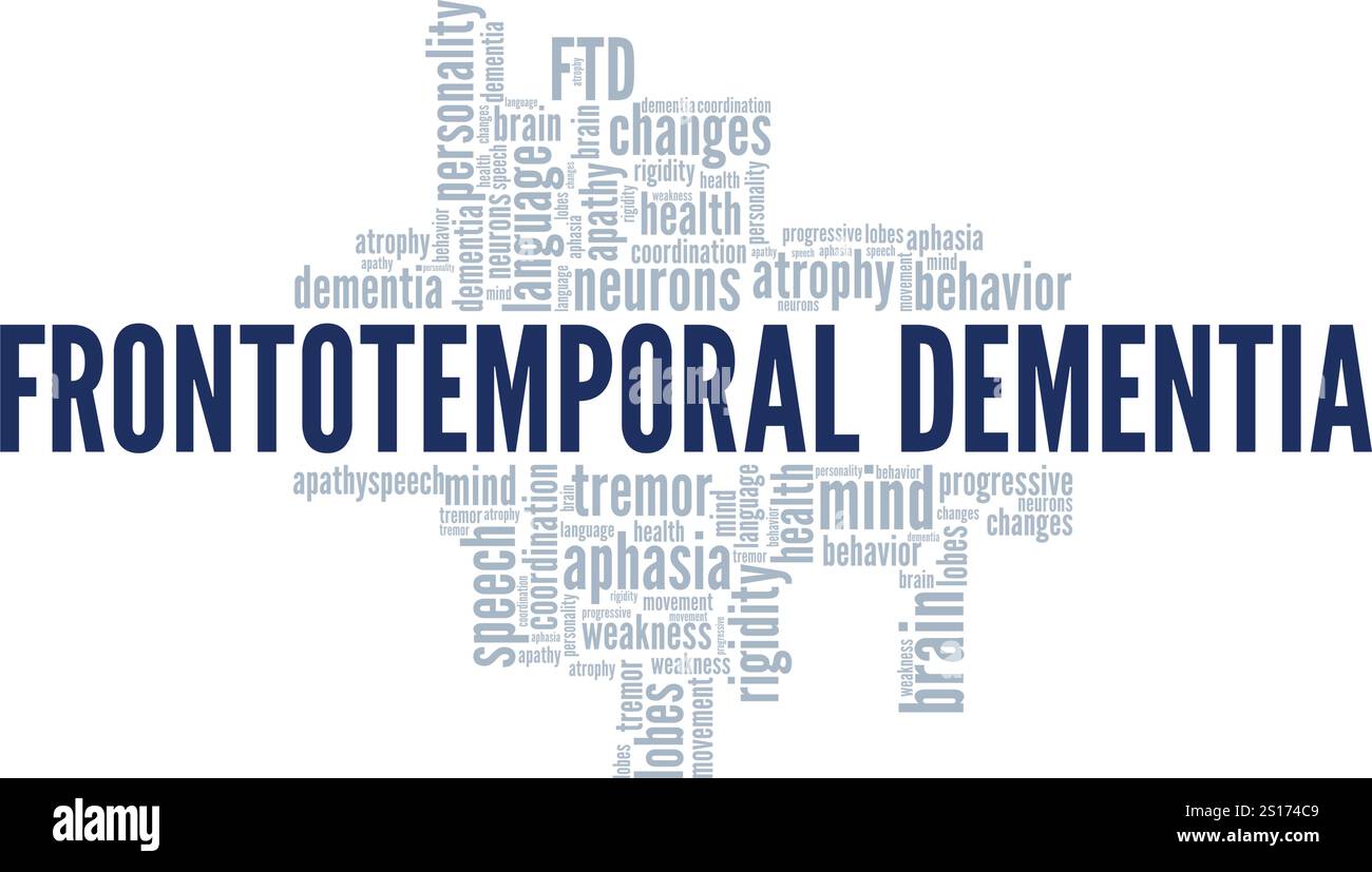 Frontotemporal Dementia word cloud conceptual design isolated on white ...