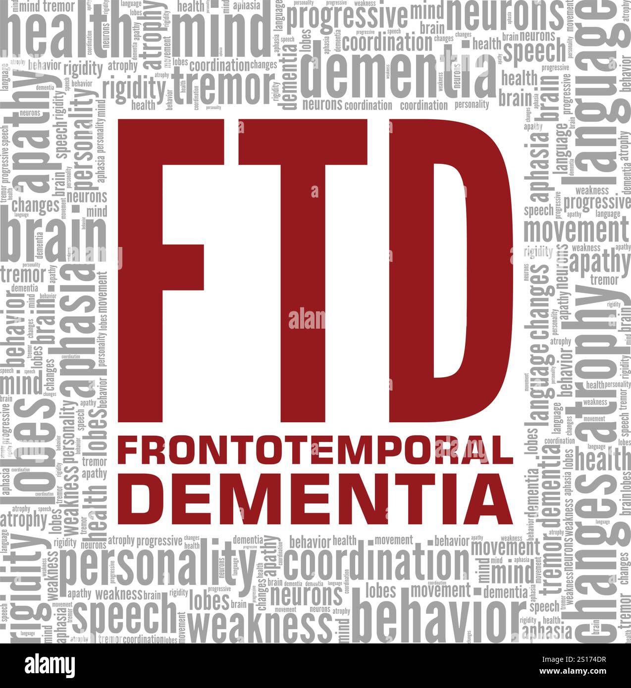 Frontotemporal Dementia word cloud conceptual design isolated on white ...