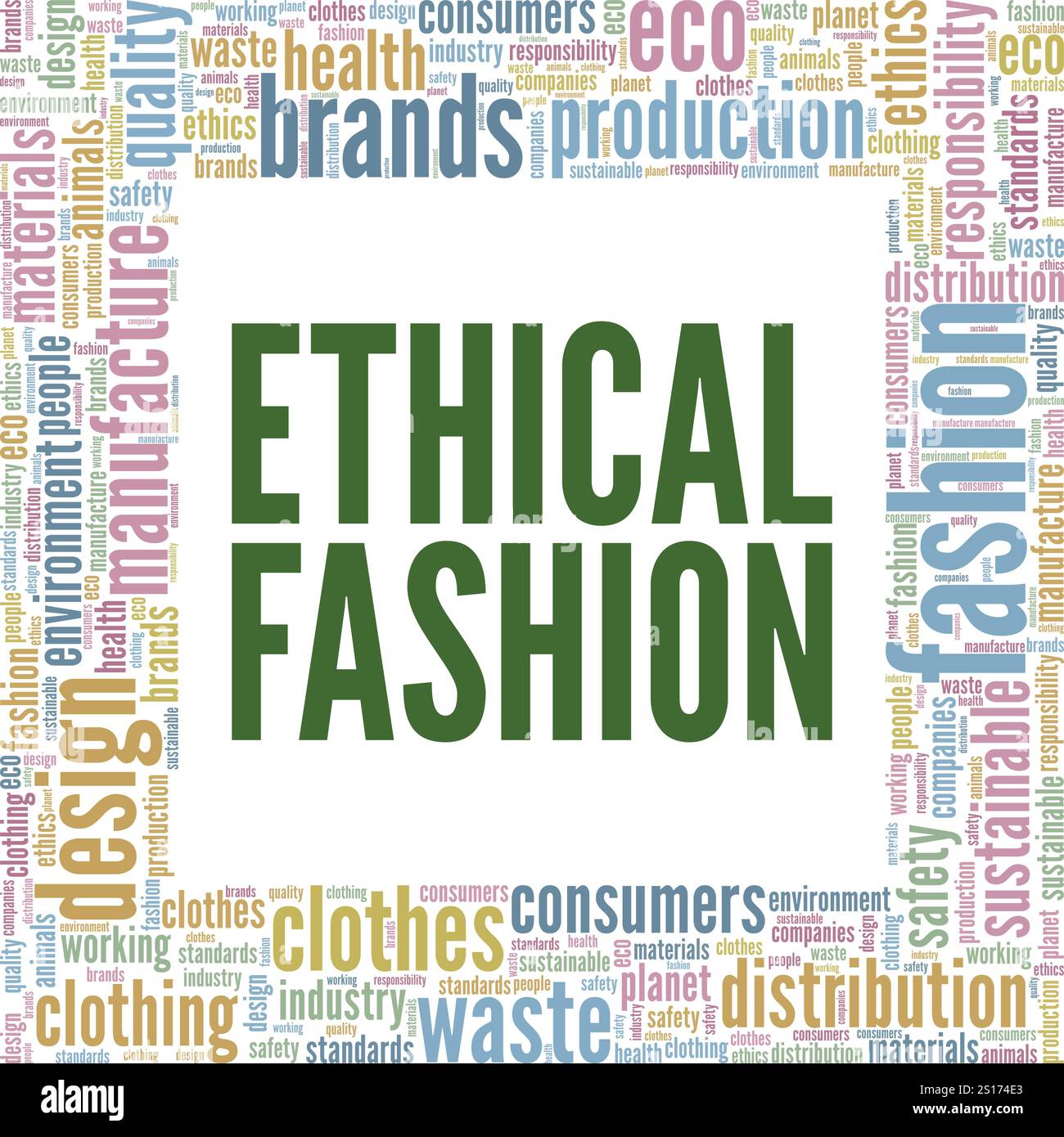 Ethical Fashion word cloud conceptual design isolated on white ...