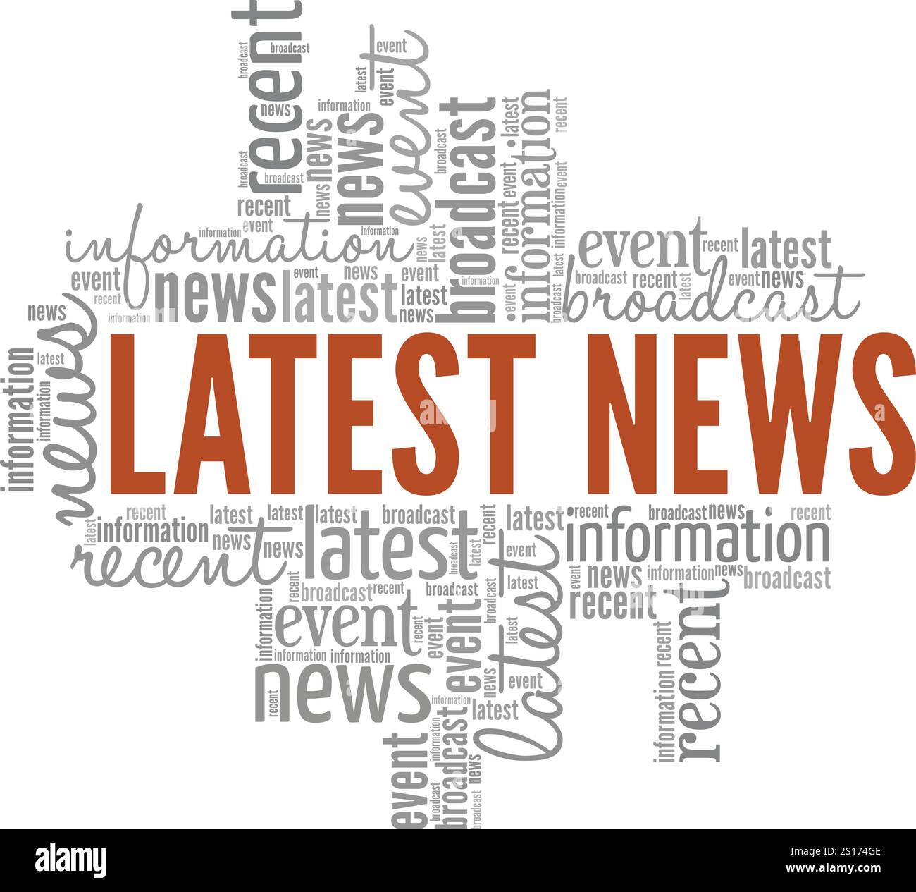 Latest News word cloud conceptual design isolated on white background ...