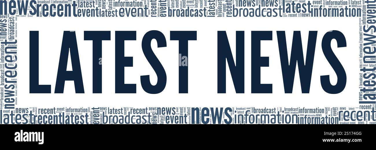 Latest News word cloud conceptual design isolated on white background ...