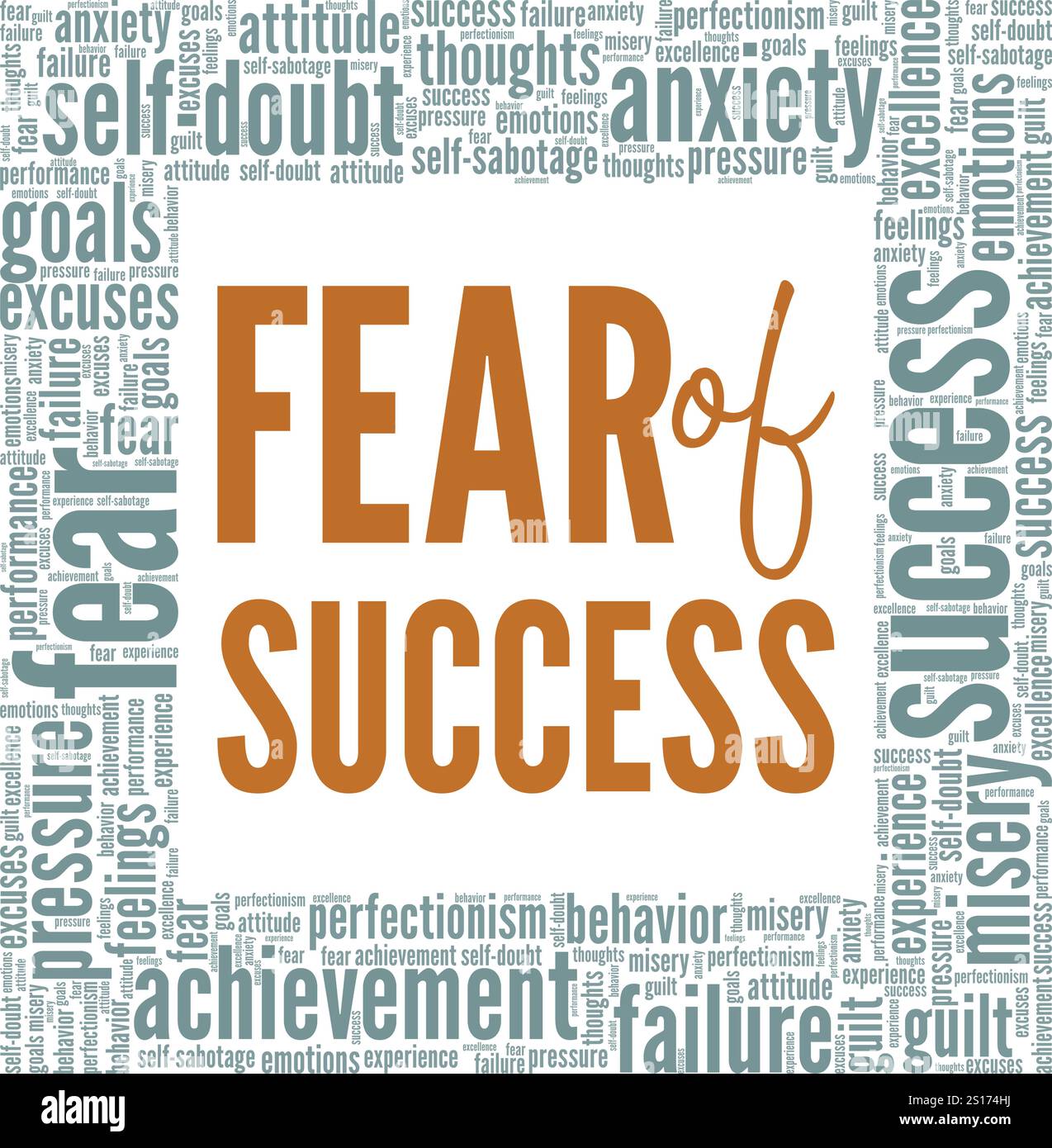 Fear of Success word cloud conceptual design isolated on white ...