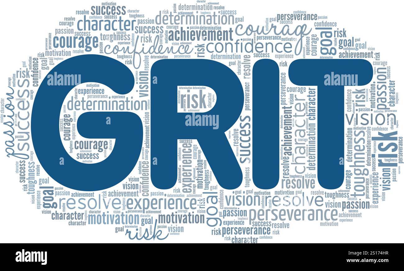 Grit word cloud conceptual design isolated on white background Stock ...