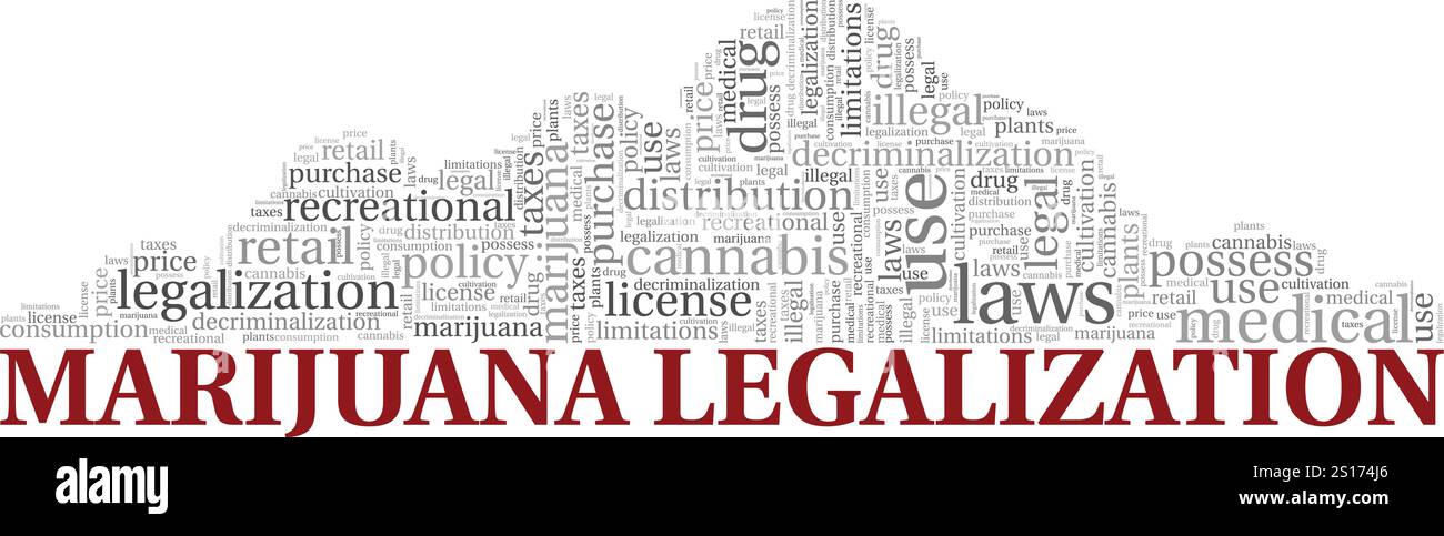 Marijuana Legalization word cloud conceptual design isolated on white ...