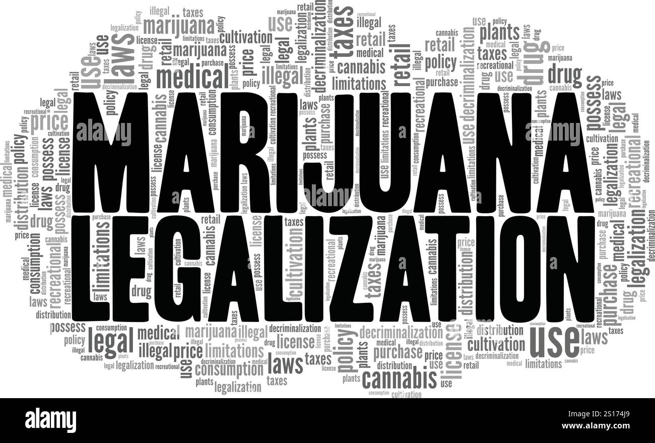 Marijuana Legalization word cloud conceptual design isolated on white ...