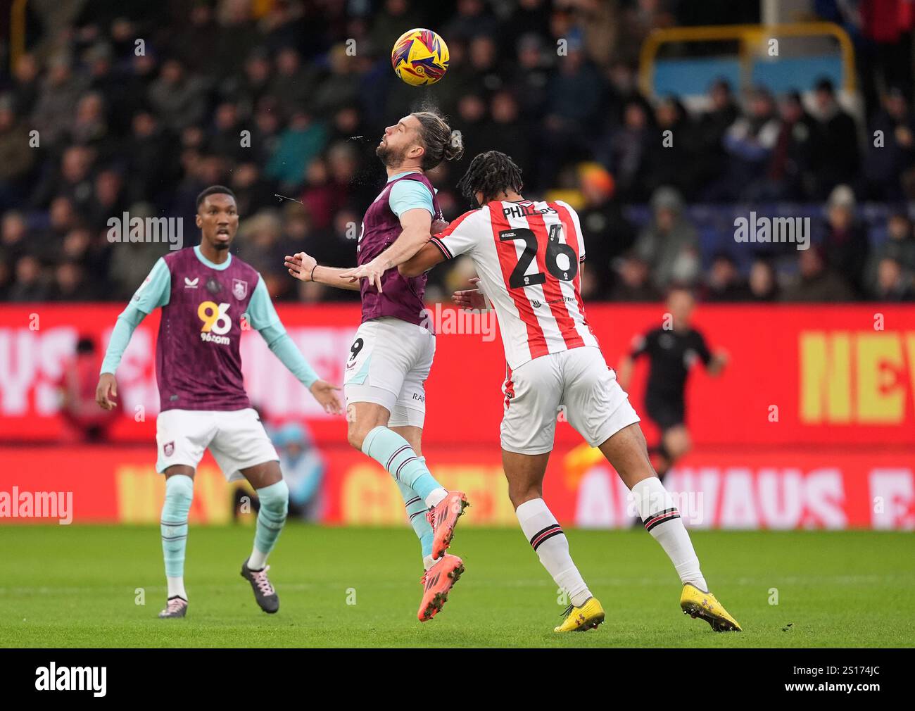 Burnley's Jay Rodriguez in action against Stoke City's Ashley Phillips ...
