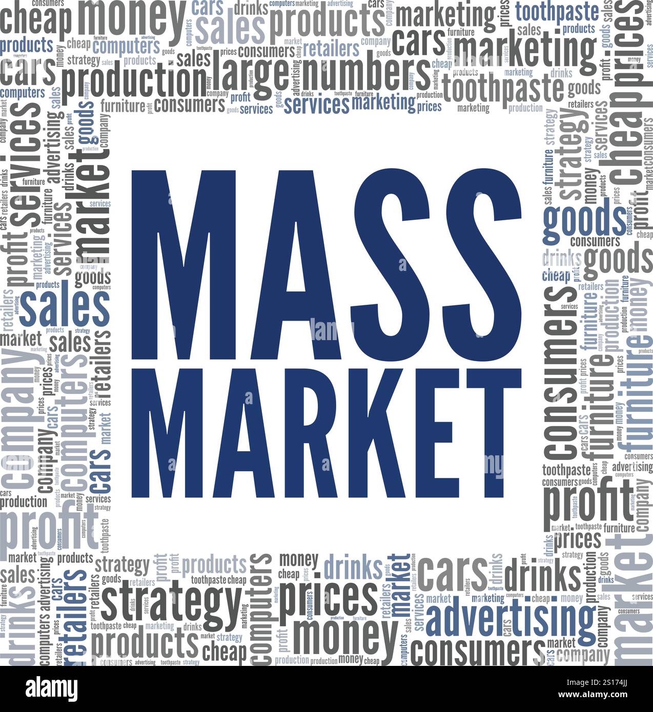 Mass Market word cloud conceptual design isolated on white background ...