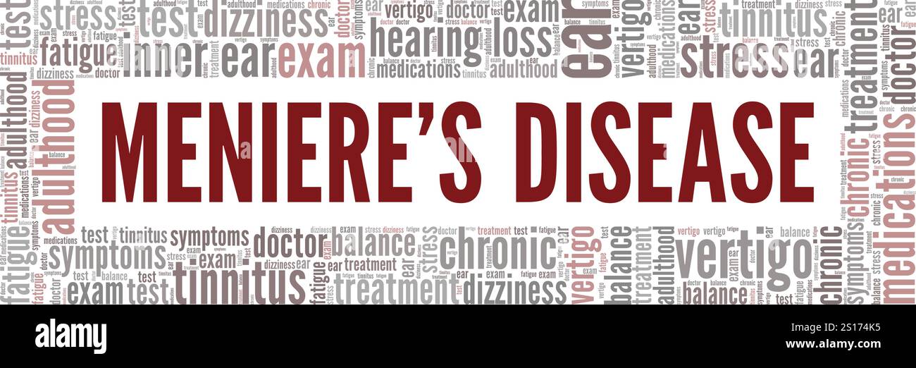 Meniere's Disease word cloud conceptual design isolated on white ...