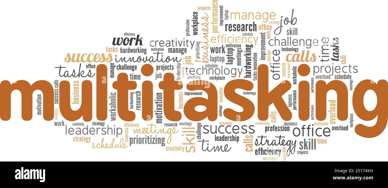 Multitasking word cloud isolated on white background Stock Vector Image ...