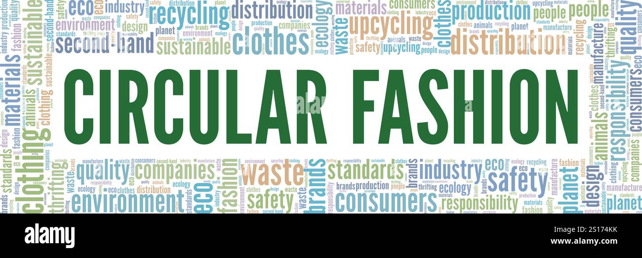 Circular Fashion word cloud conceptual design isolated on white ...