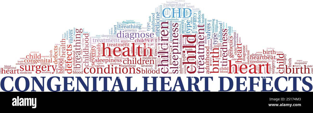 CHD - Congenital Heart Defects word cloud conceptual design isolated on ...