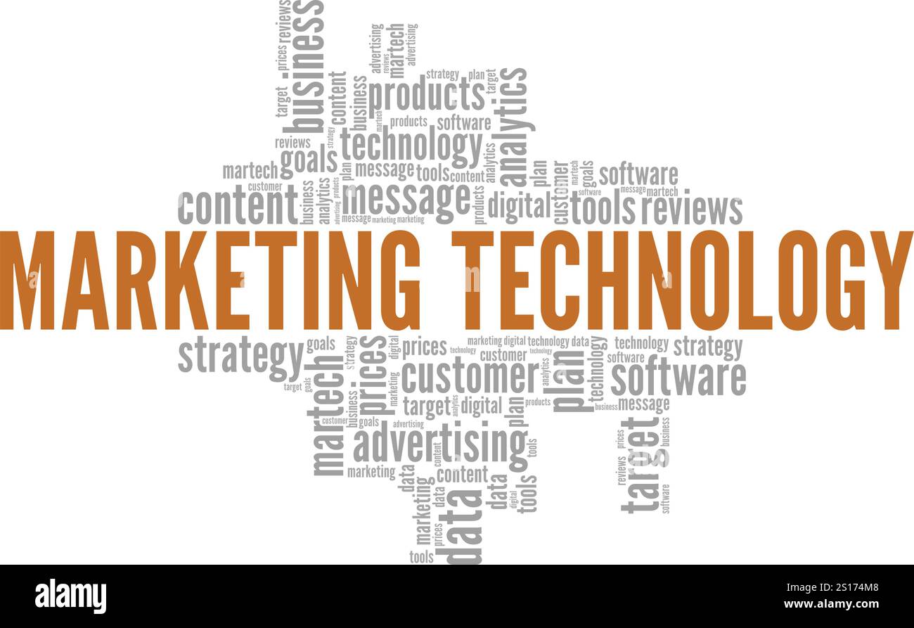 Martech Marketing Technology word cloud conceptual design isolated on ...