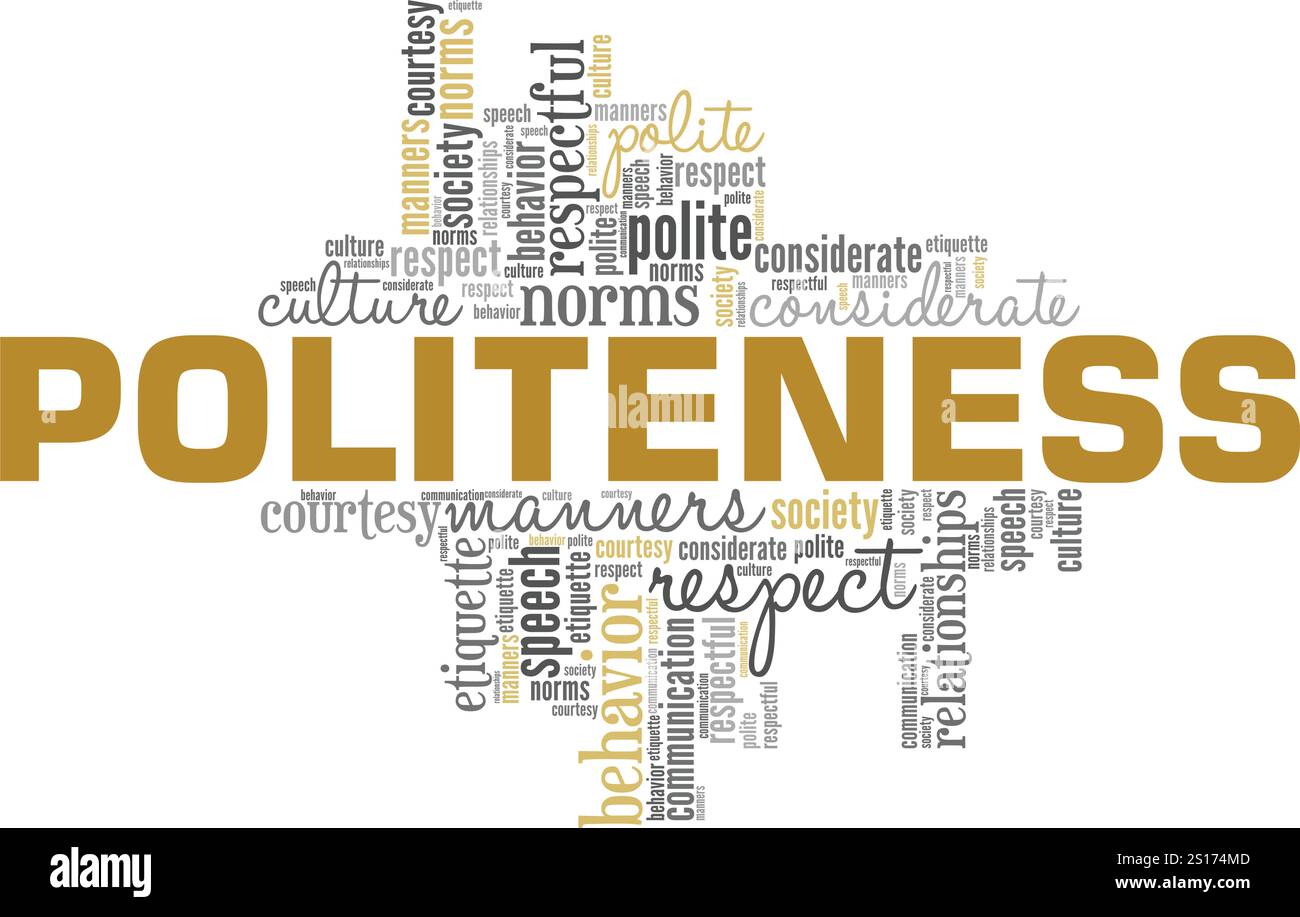 Politeness word cloud conceptual design isolated on white background ...