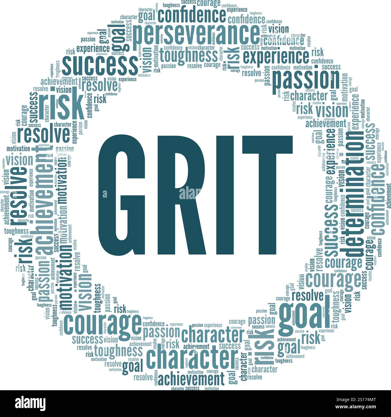 Grit word cloud conceptual design isolated on white background Stock ...