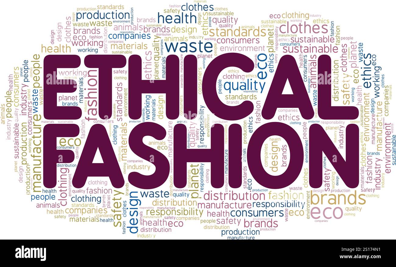Ethical Fashion word cloud conceptual design isolated on white ...
