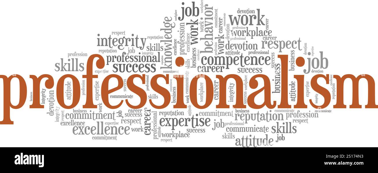 Professionalism word cloud conceptual design isolated on white ...