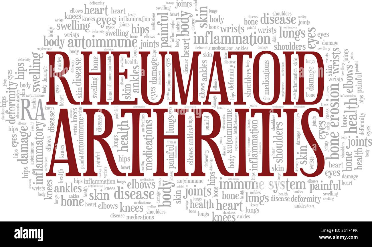 Rheumatoid Arthritis RA word cloud conceptual design isolated on white ...