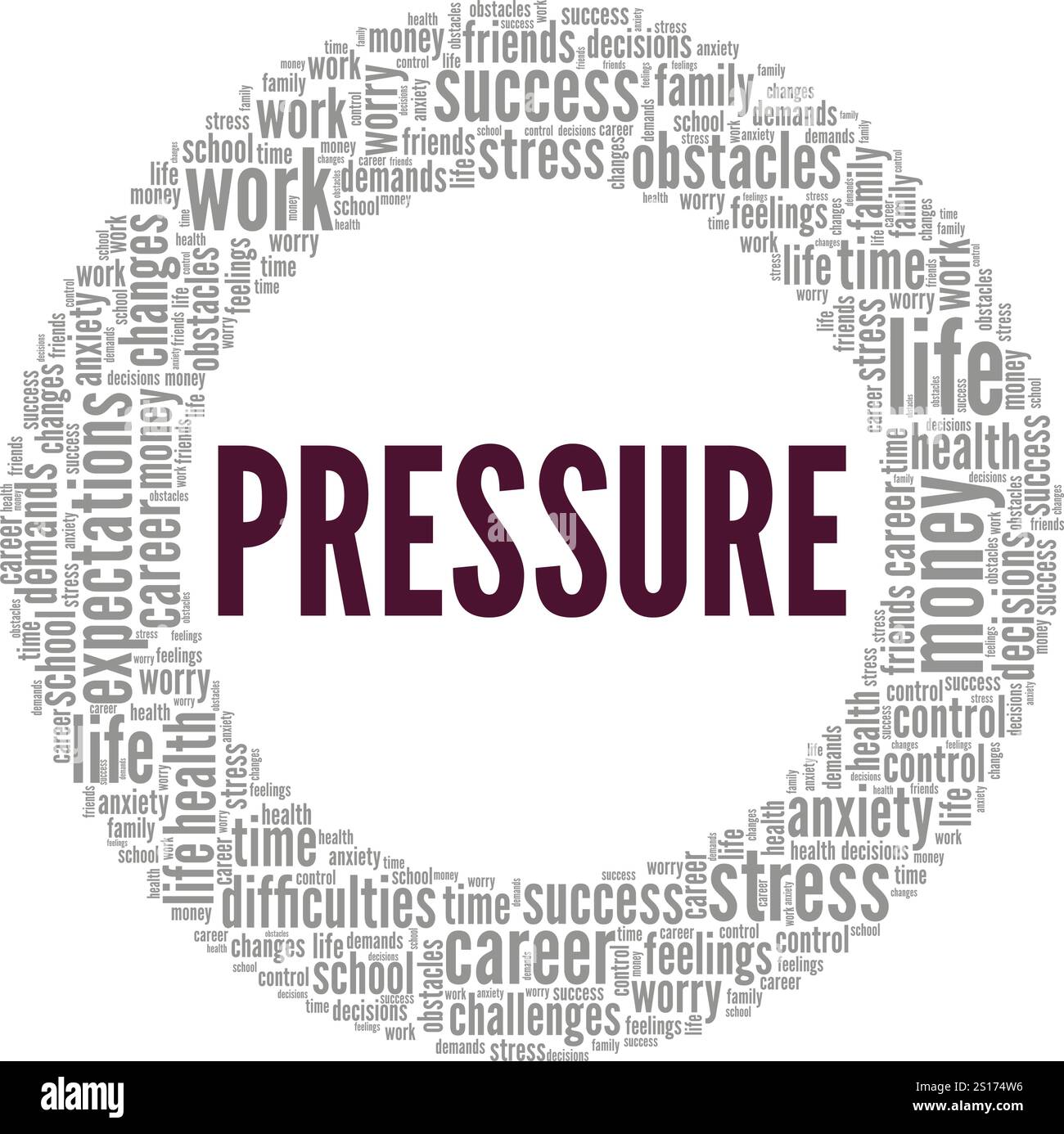 Pressure word cloud conceptual design isolated on white background ...