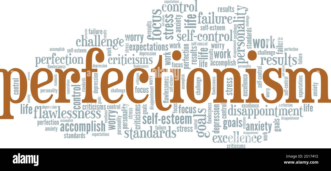 Perfectionism word cloud conceptual design isolated on white background ...
