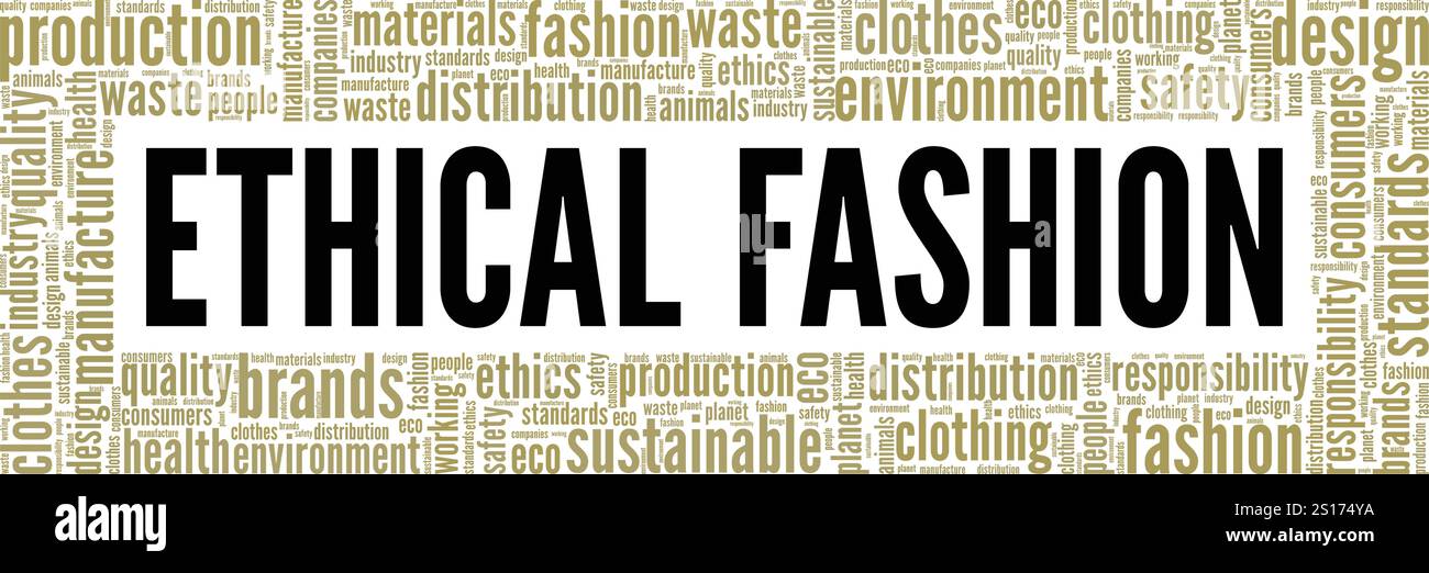 Ethical Fashion word cloud conceptual design isolated on white ...
