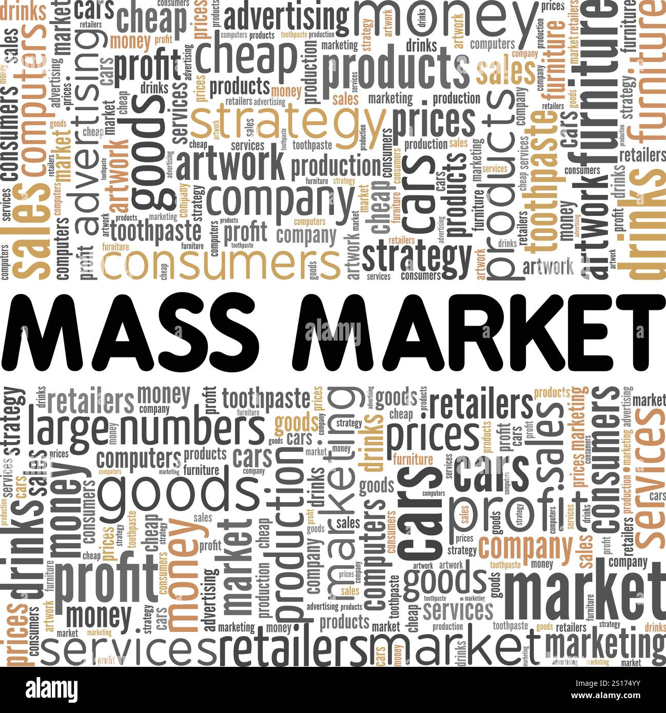 Mass Market word cloud conceptual design isolated on white background ...