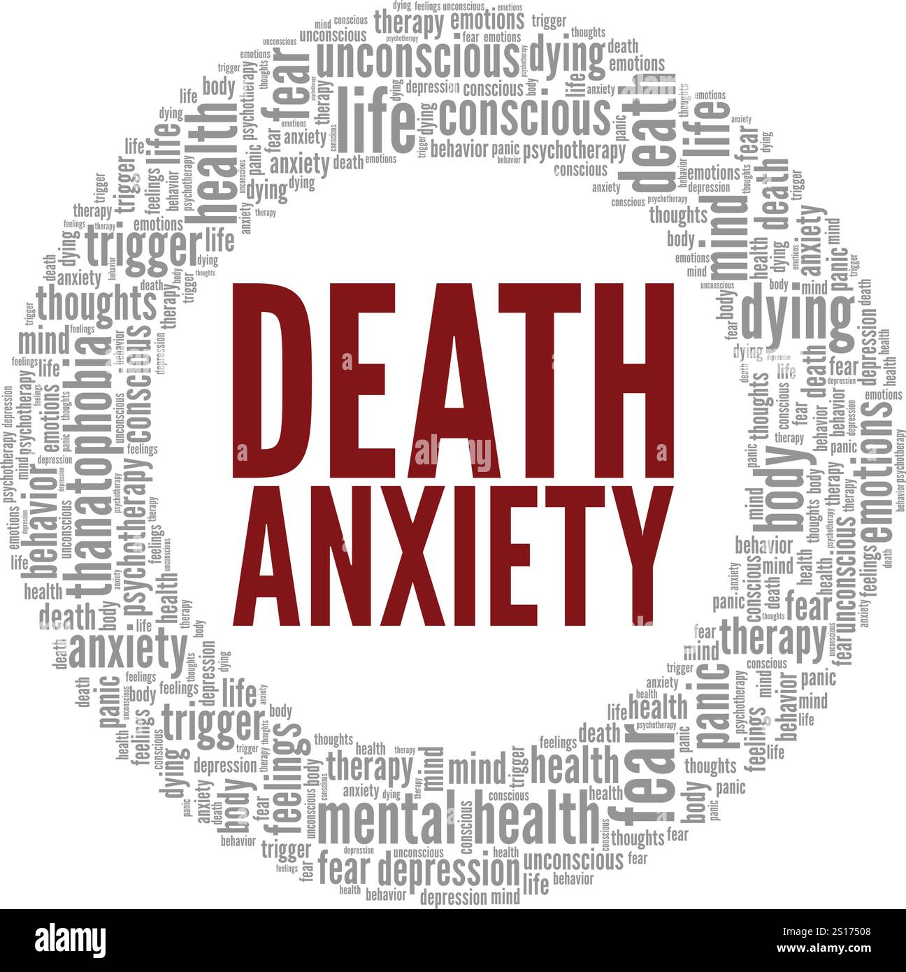 Death Anxiety word cloud conceptual design isolated on white background ...