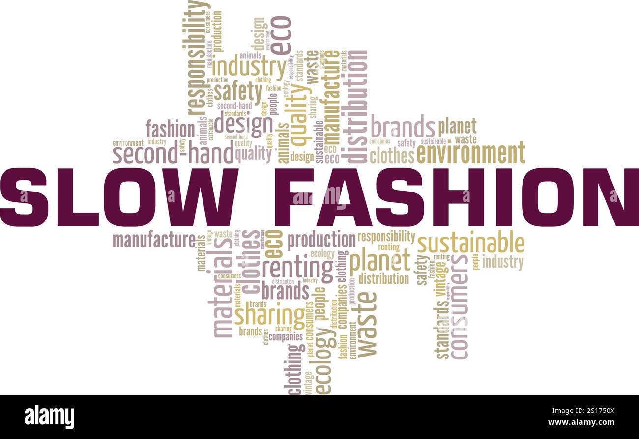 Slow Fashion word cloud conceptual design isolated on white background ...
