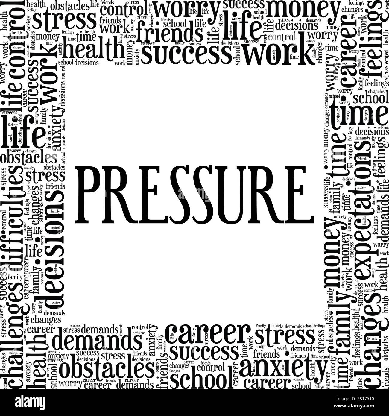 Pressure word cloud conceptual design isolated on white background ...