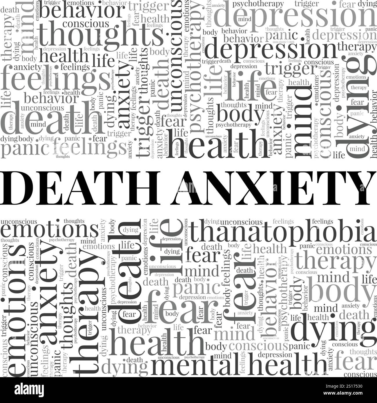 Death Anxiety word cloud conceptual design isolated on white background ...