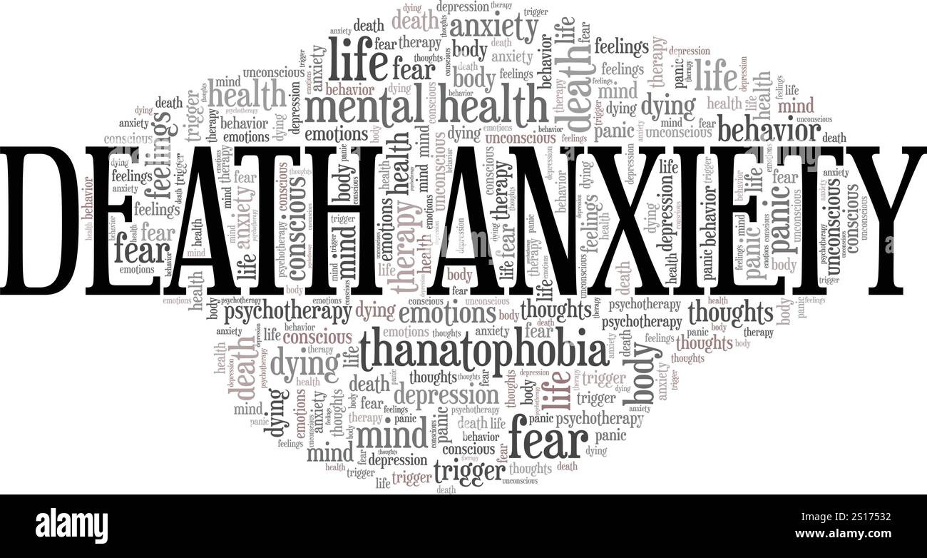 Death Anxiety word cloud conceptual design isolated on white background ...
