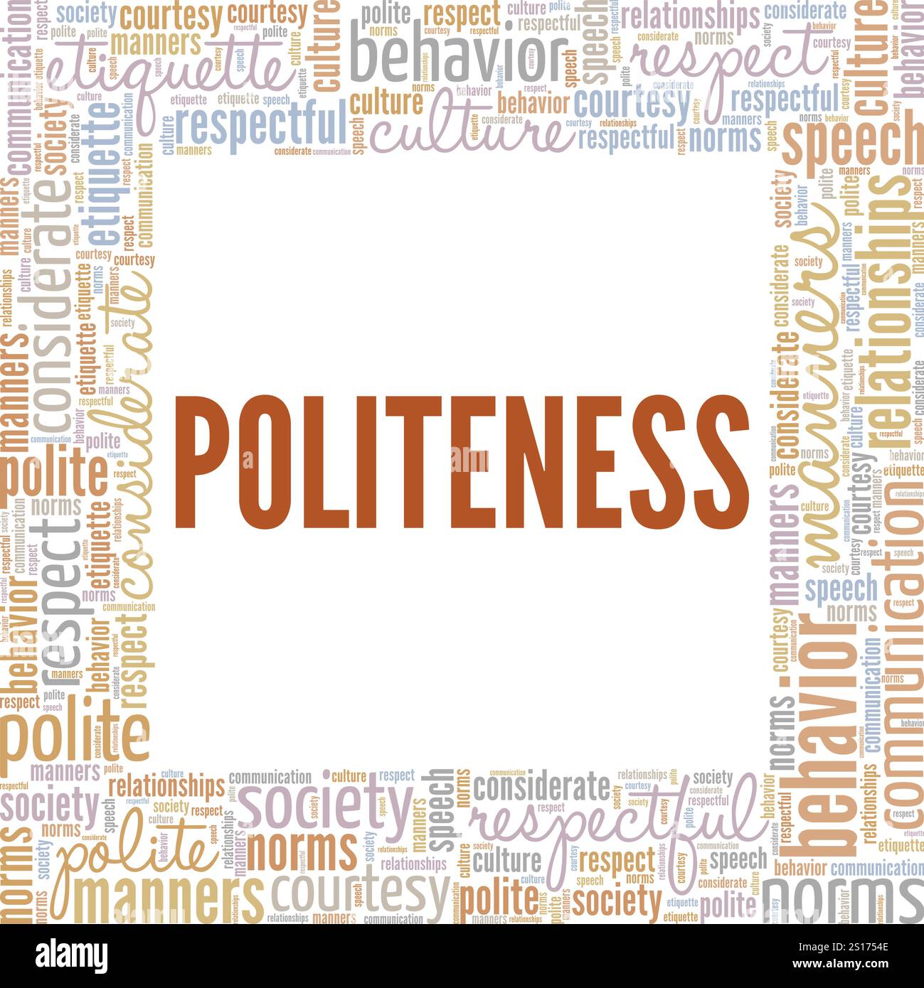 Politeness word cloud conceptual design isolated on white background ...